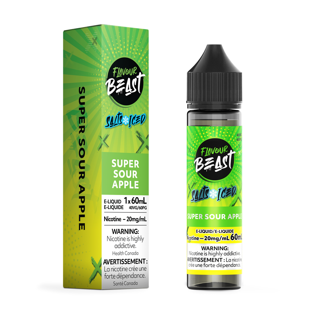 SUPER SOUR APPLE (ICED) - FLAVOUR BEAST E LIQUID (60mL) (ONTARIO) – MANGO VAPES