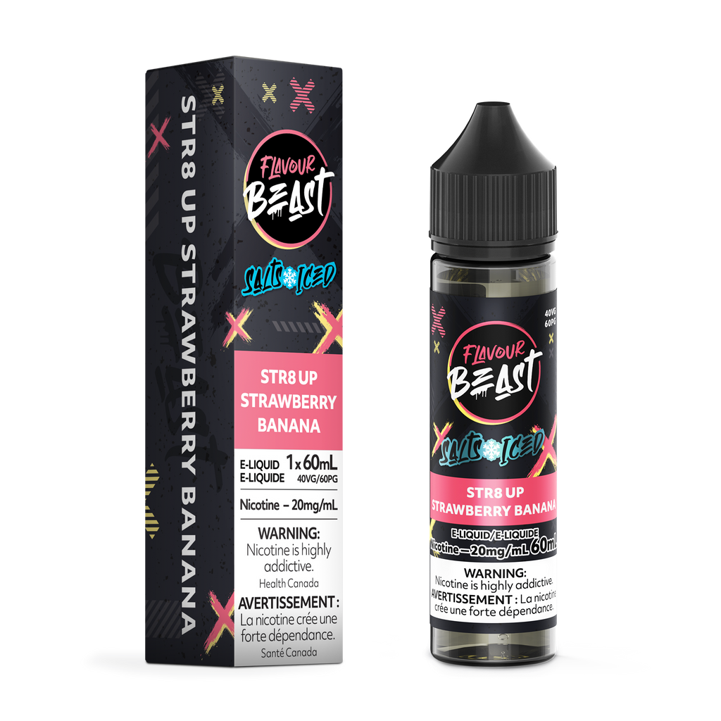 STR8 UP STRAWBERRY BANANA (ICED) - FLAVOUR BEAST E LIQUID (60mL) (ONTA – MANGO VAPES