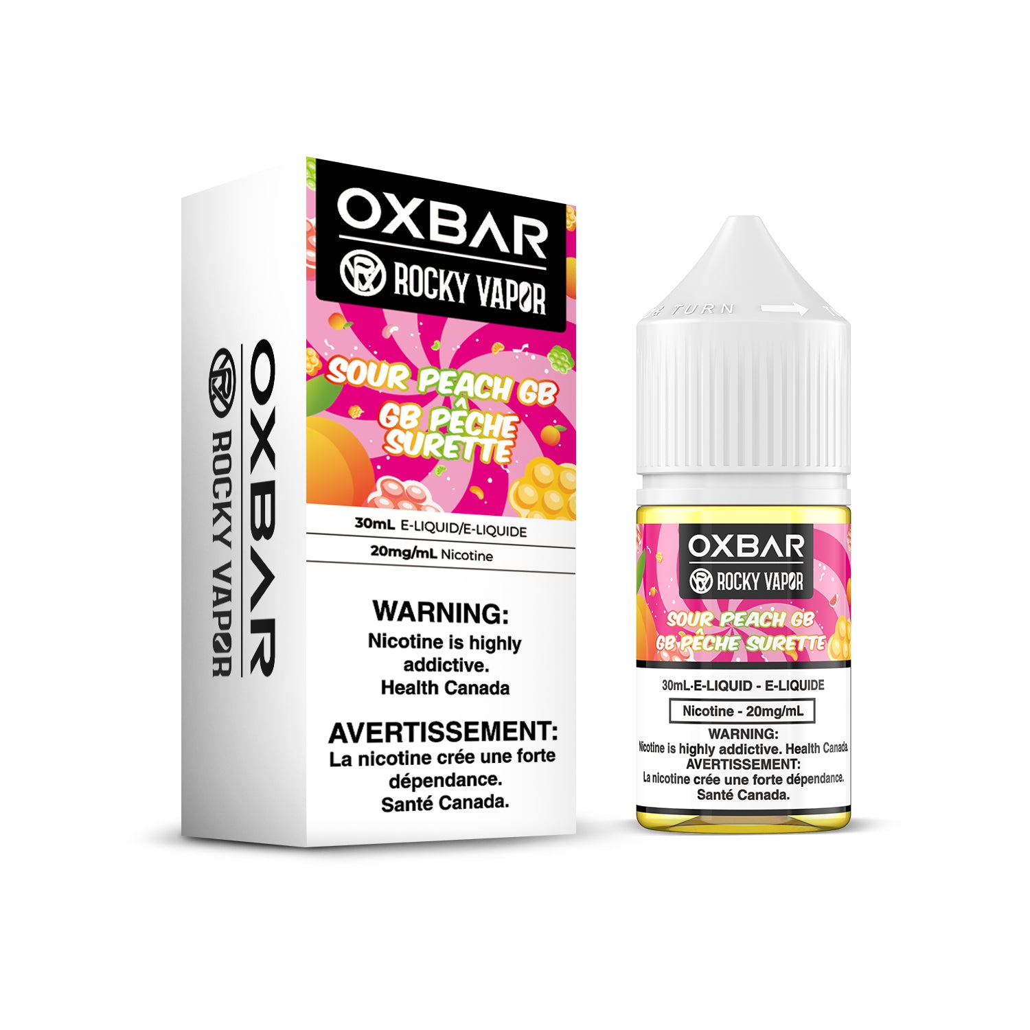 SOUR PEACH GB - OXBAR E LIQUID (30mL) – MANGO VAPES
